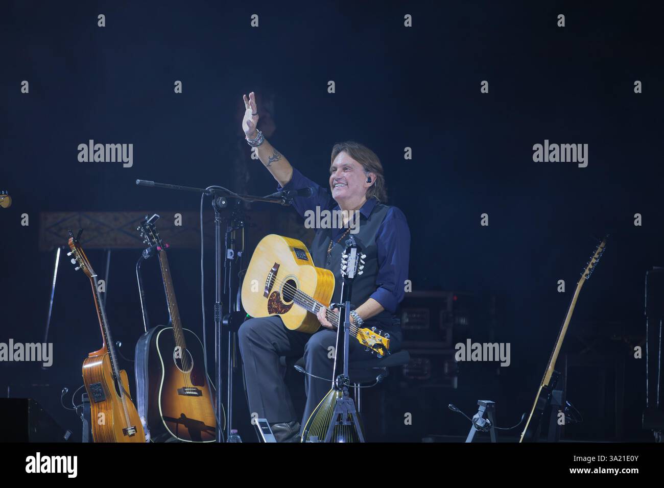 Cristiano De Andre on stage during the Italian singer Music Concert ...