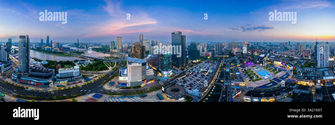 City Night View of Tianyi Square, Ningbo, Zhejiang, China Stock Photo ...