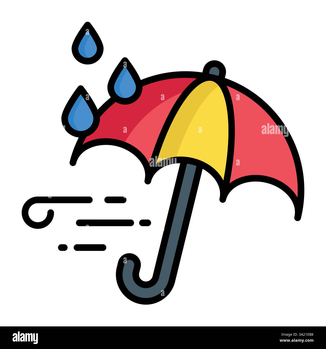 Umbrella, rain, weather icon in modern style for website mobile logo ...