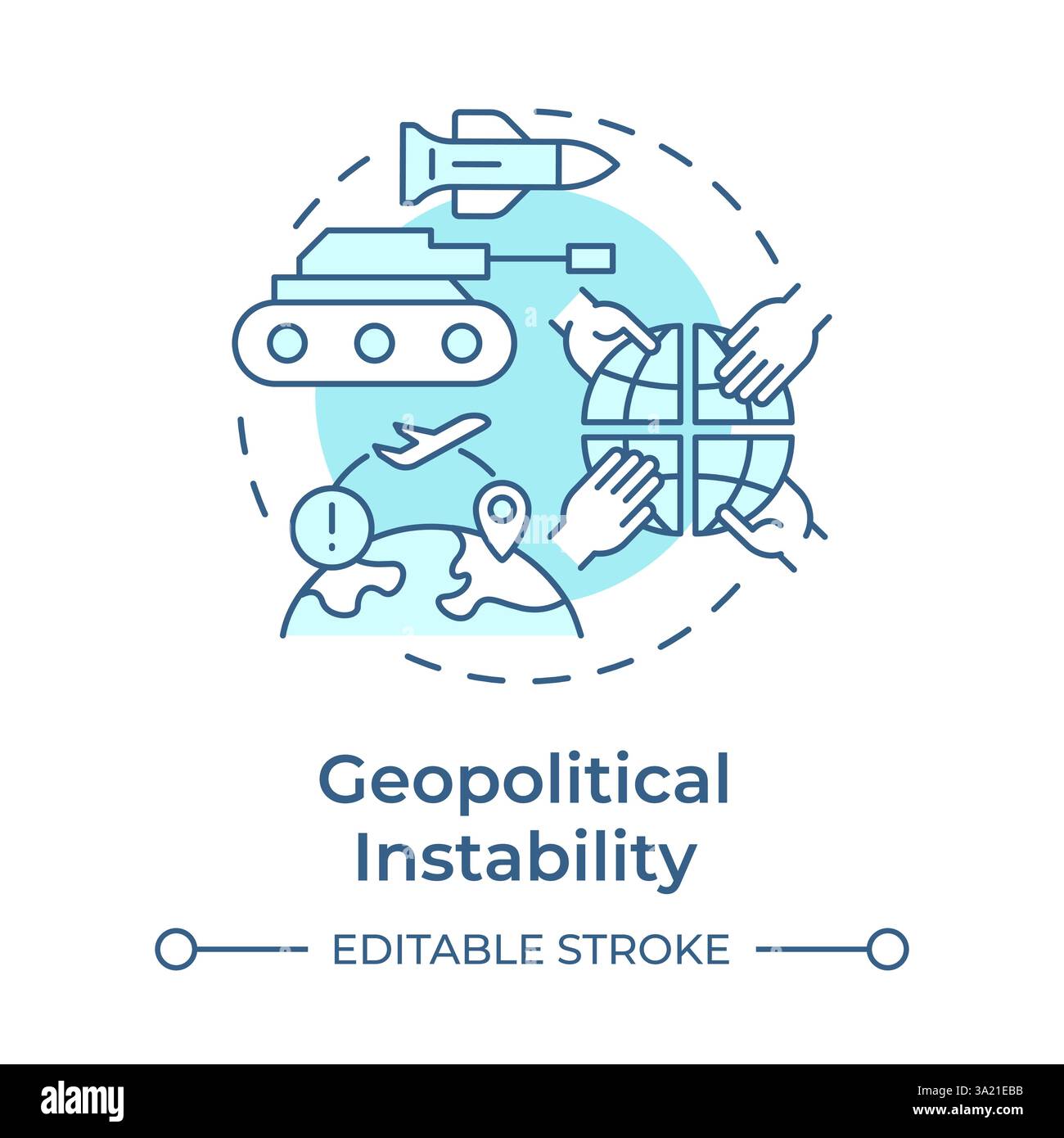Geopolitical instability soft blue concept icon Stock Vector Image ...