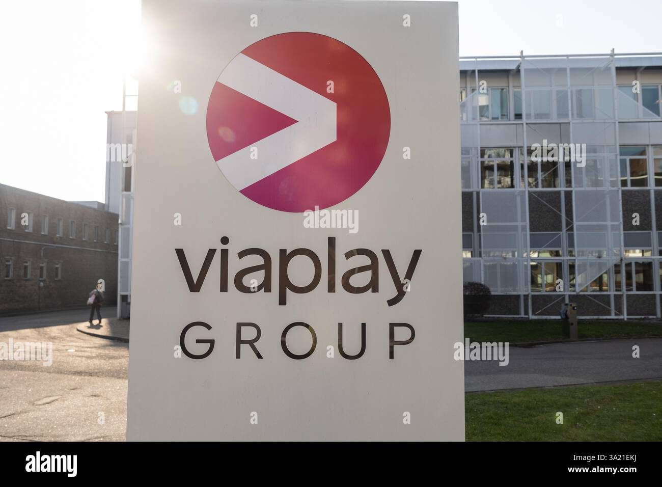Logo of Viaplay Group at Strandlodsvej located on the island of Amager ...