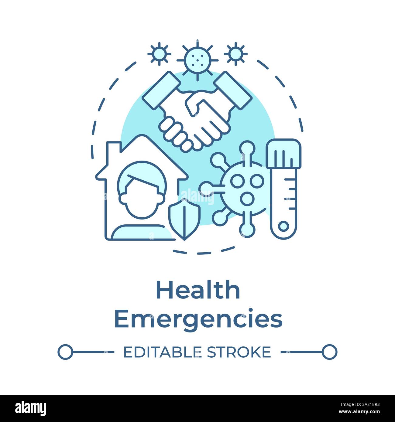 Health emergencies soft blue concept icon Stock Vector Image & Art - Alamy