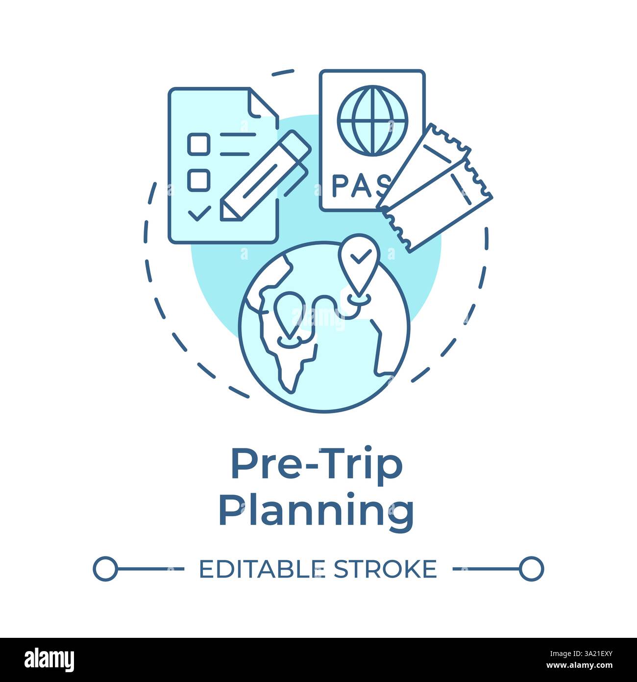 Pre trip planning soft blue concept icon Stock Vector Image & Art - Alamy