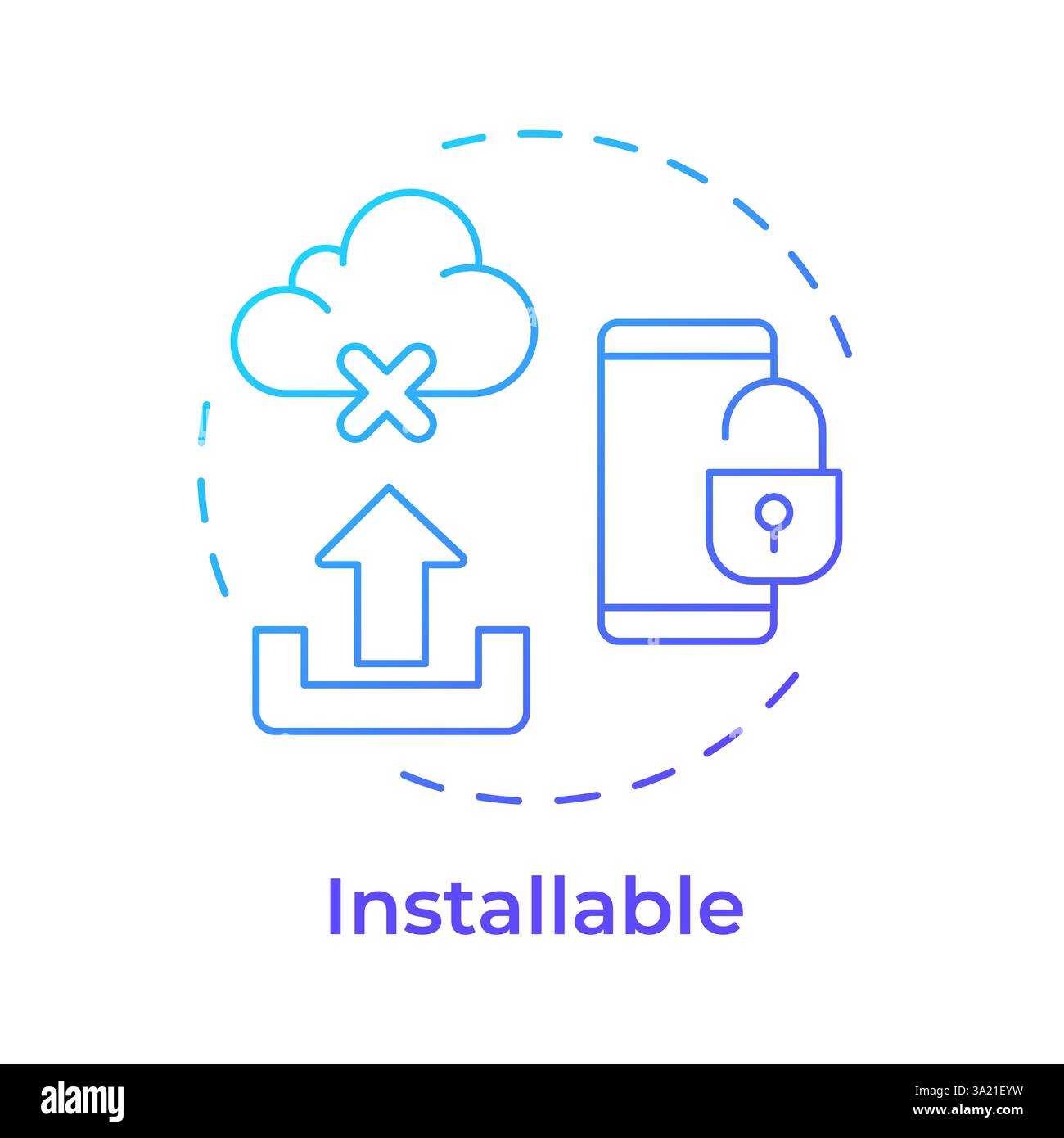 Installable blue gradient concept icon Stock Vector Image & Art - Alamy