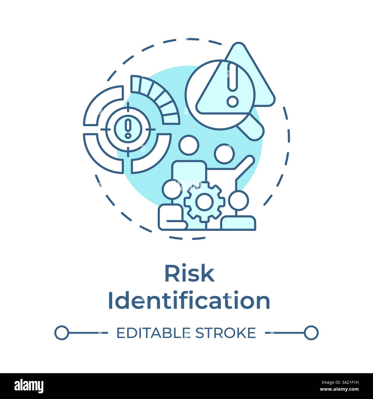 Risk identification soft blue concept icon Stock Vector Image & Art - Alamy