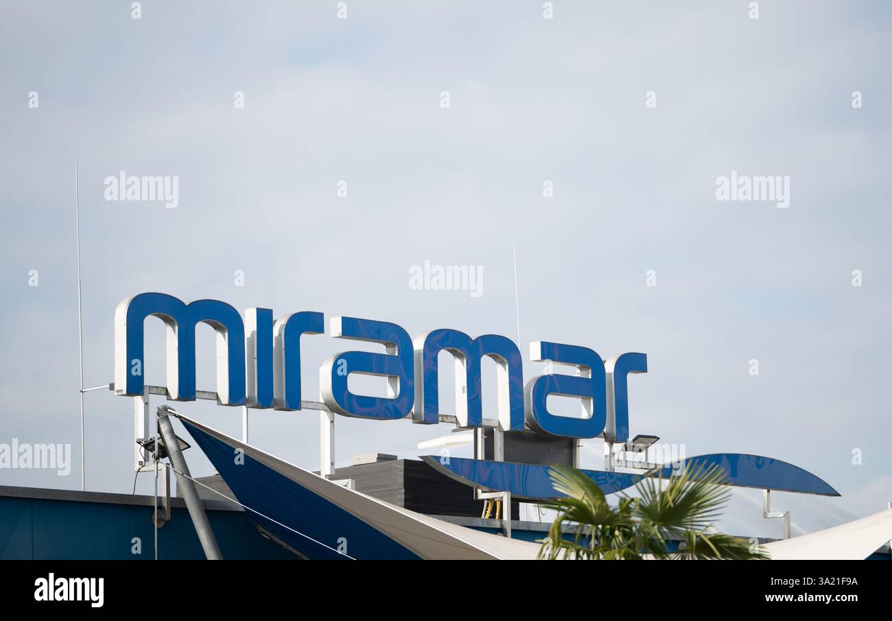 Weinheim, Germany. 11th Mar, 2025. The logo of the Miramar water park ...