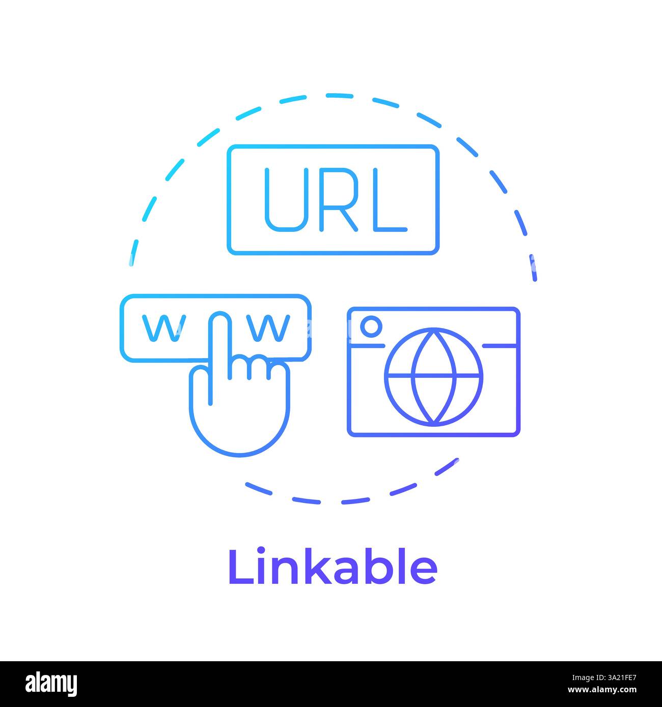 Linkable blue gradient concept icon Stock Vector Image & Art - Alamy