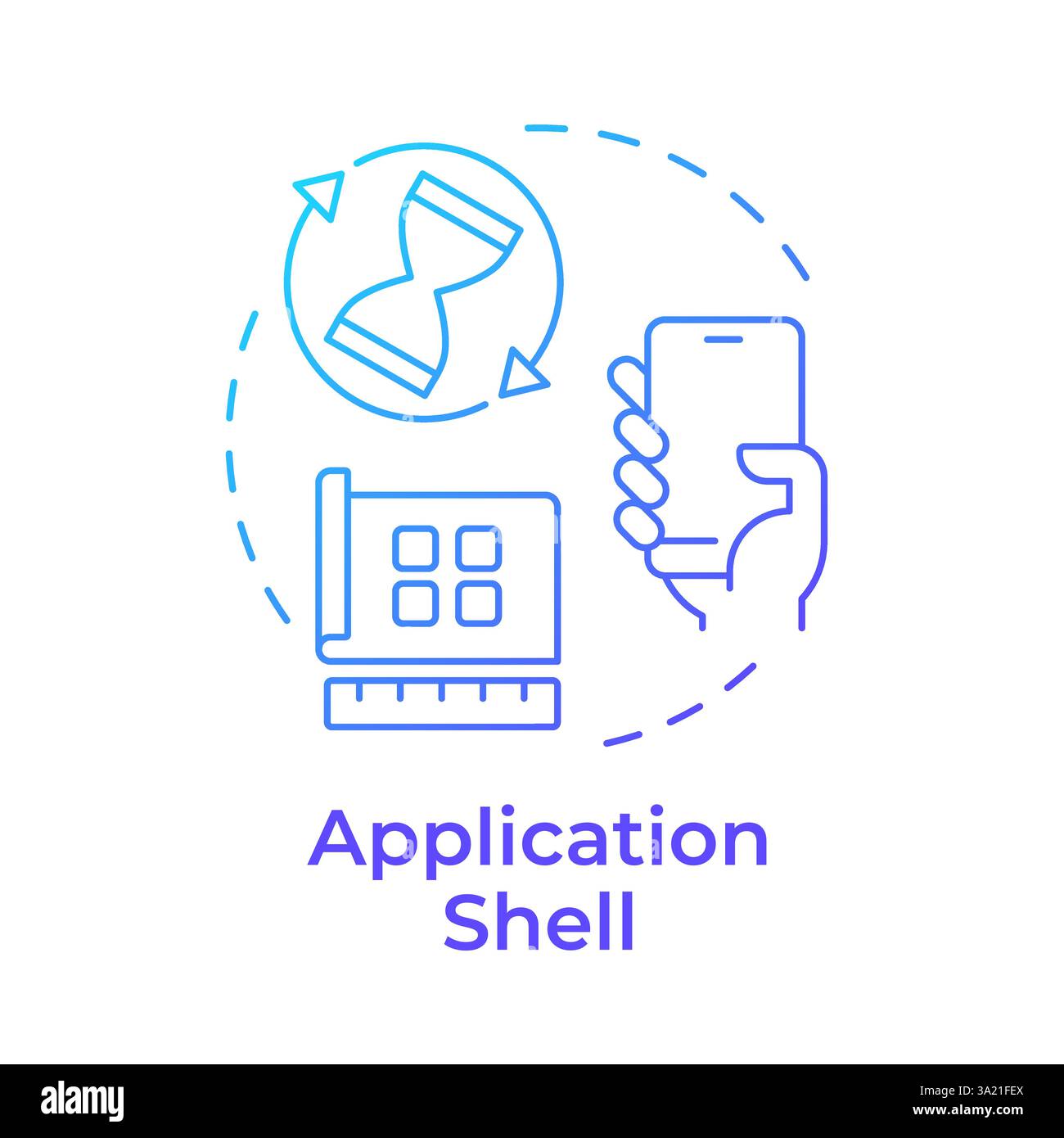 Application shell blue gradient concept icon Stock Vector Image & Art ...