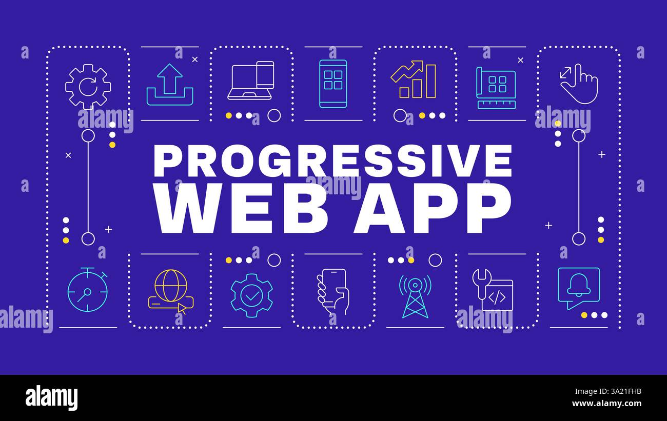 Progressive web app dark purple word concept Stock Vector Image & Art - Alamy