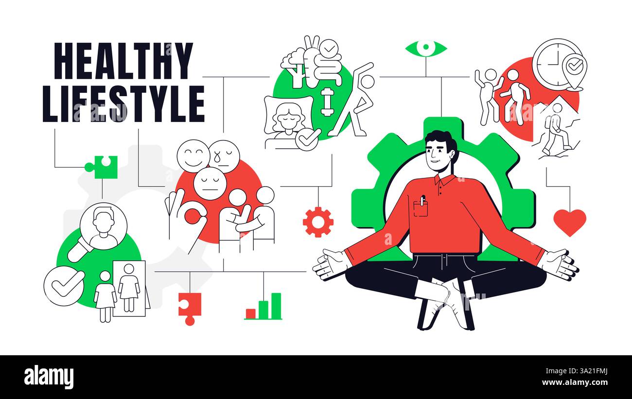 Healthy lifestyle concept illustration Stock Vector Image & Art - Alamy
