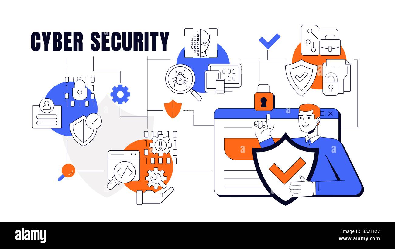 Cyber security concept illustration Stock Vector Image & Art - Alamy