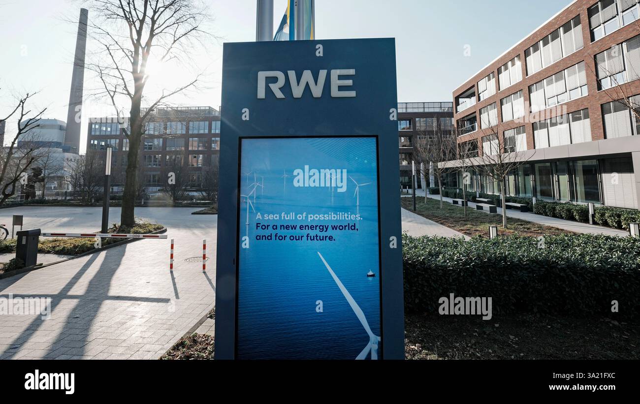 The headquarters of German multinational energy company RWE AG is seen ...