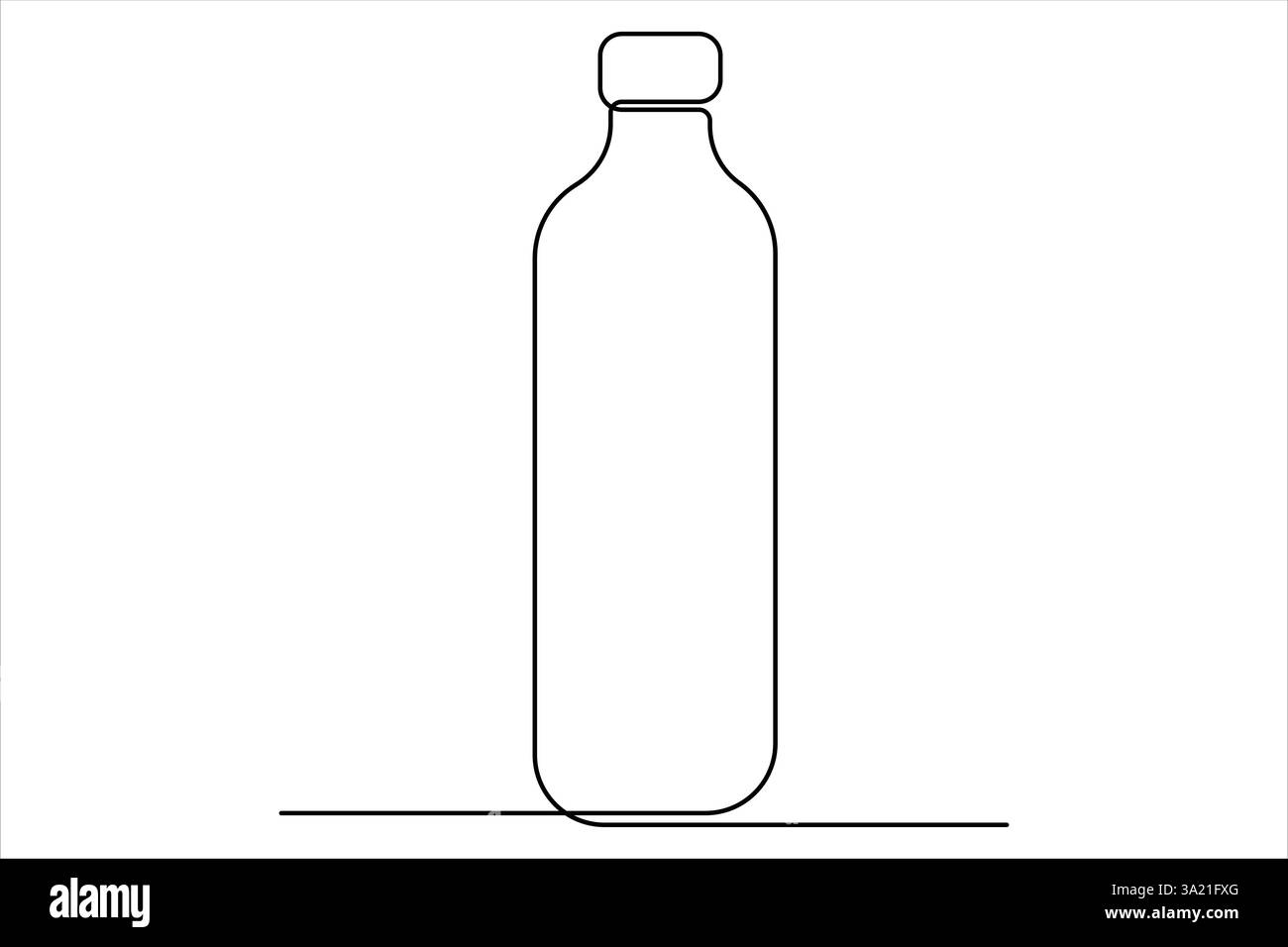 Plastic bottle continuous one line drawing of design outline vector ...