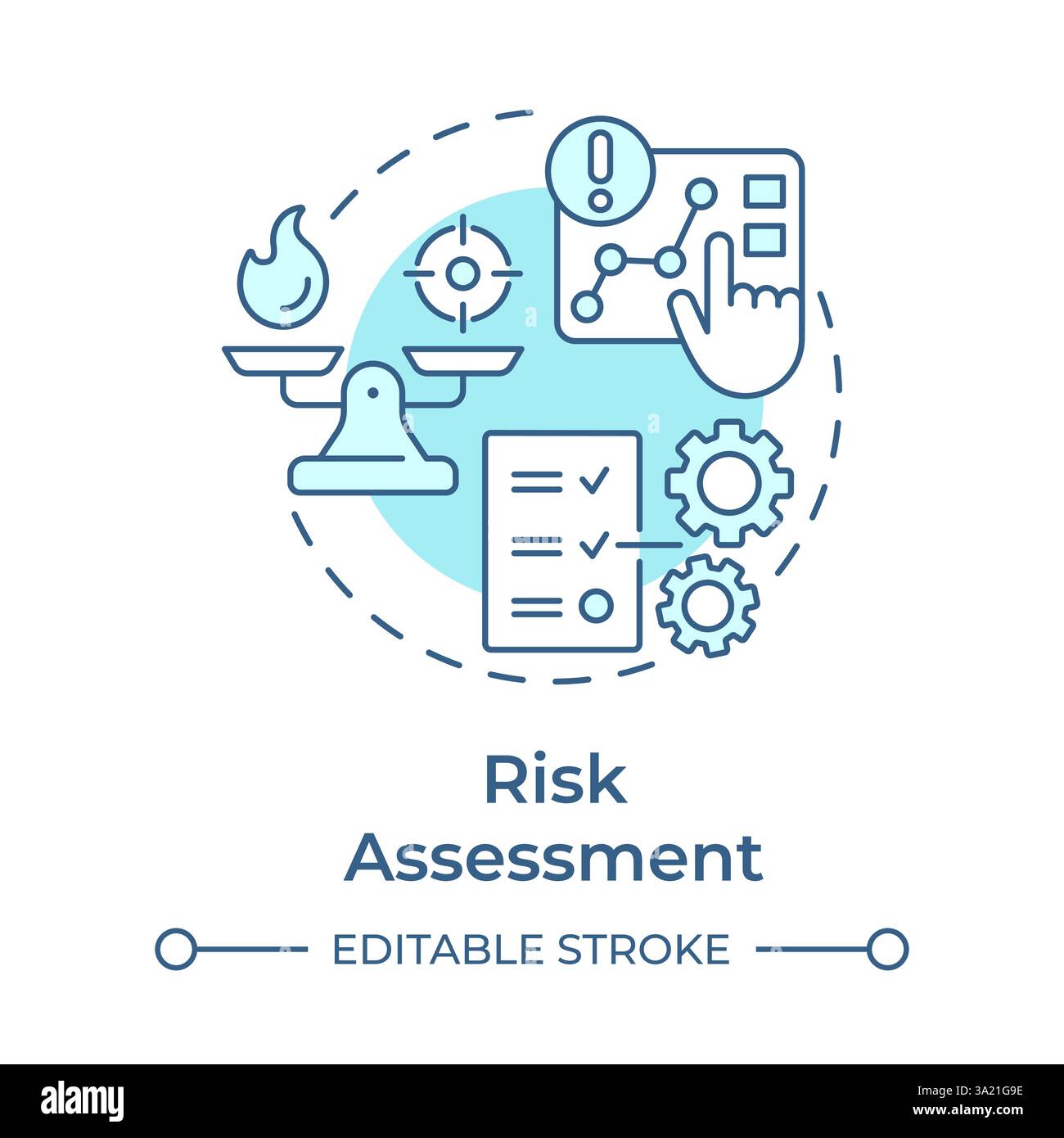Risk assessment soft blue concept icon Stock Vector Image & Art - Alamy