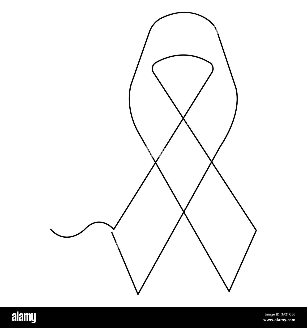 Cute bow ribbon continuous single line art drawing of isolated icon ...