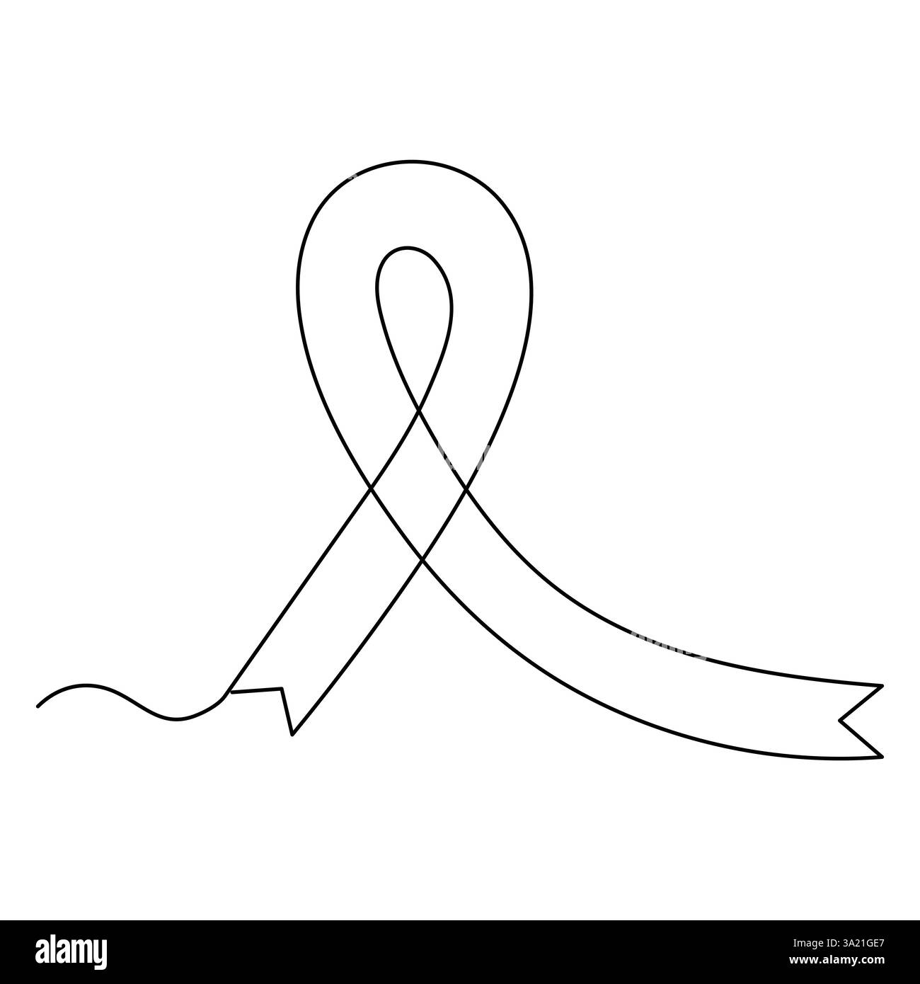 Cute bow ribbon continuous single line art drawing of isolated icon ...