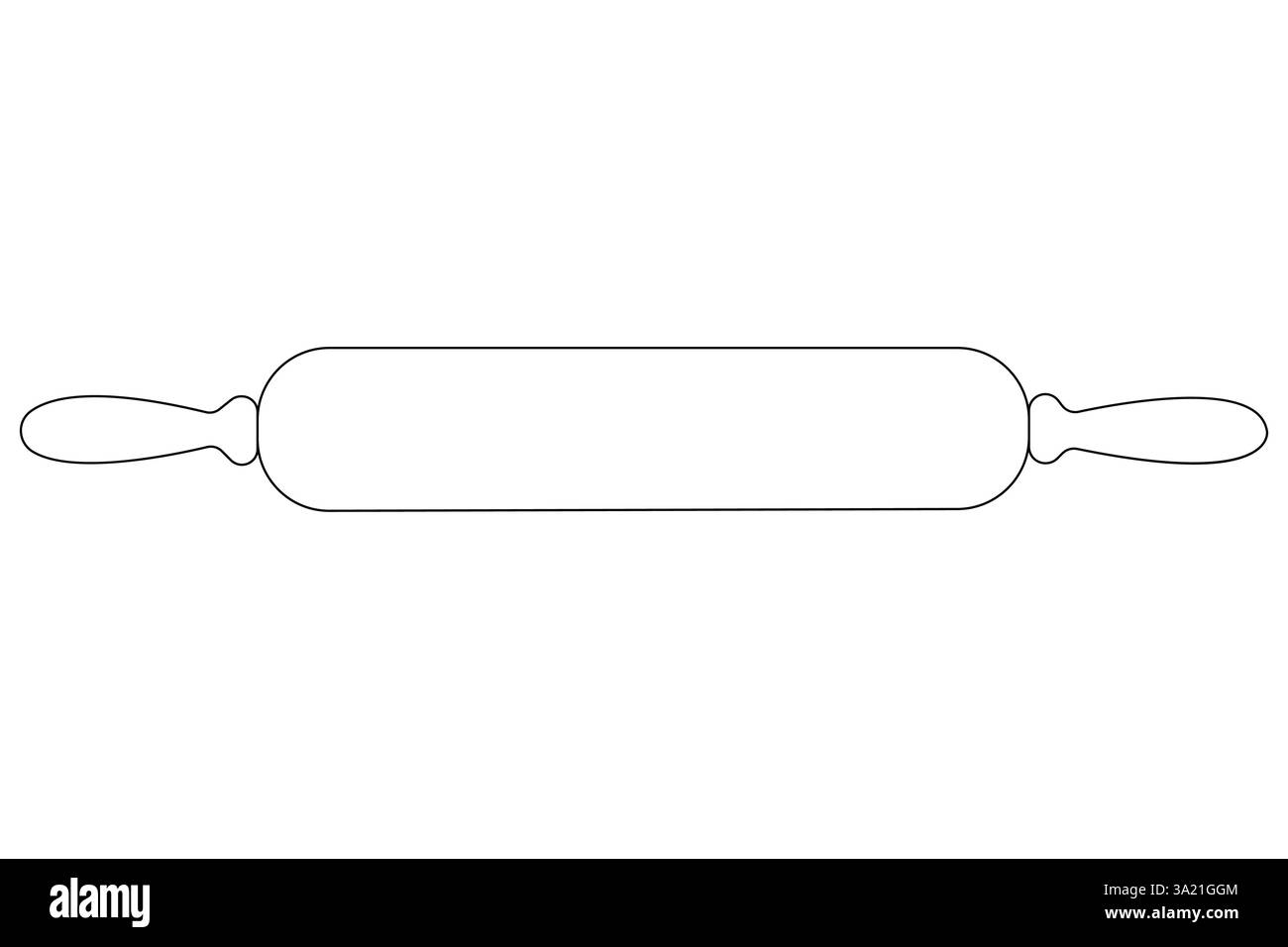 Continuous one line art drawing of a kitchen roller pin vector Stock ...