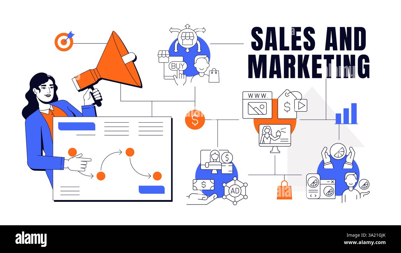 Sales and marketing concept illustration Stock Vector Image & Art - Alamy