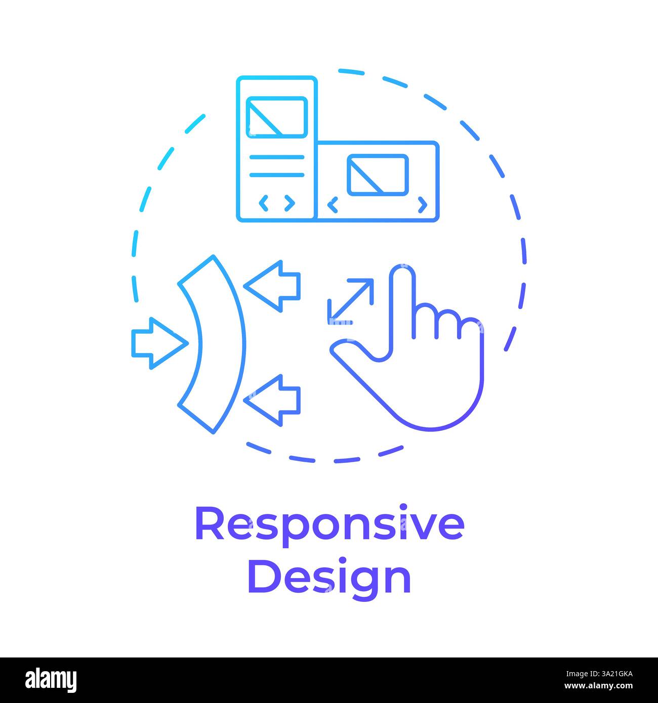 Responsive design blue gradient concept icon Stock Vector Image & Art ...