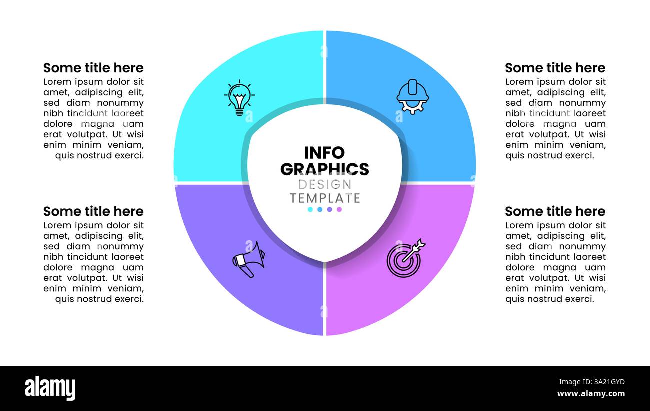 Infographic template with icons and 4 options or steps. Shield. Can be ...
