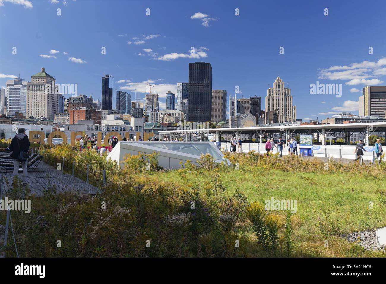 View on the city from the cruise ship terminal, Old Port, Montreal ...