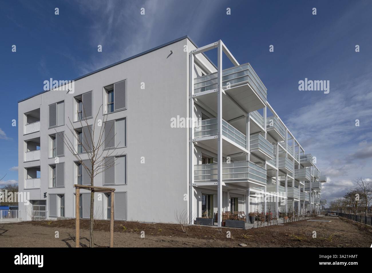 Modern residential buildings in the new Hubland residential area, built ...