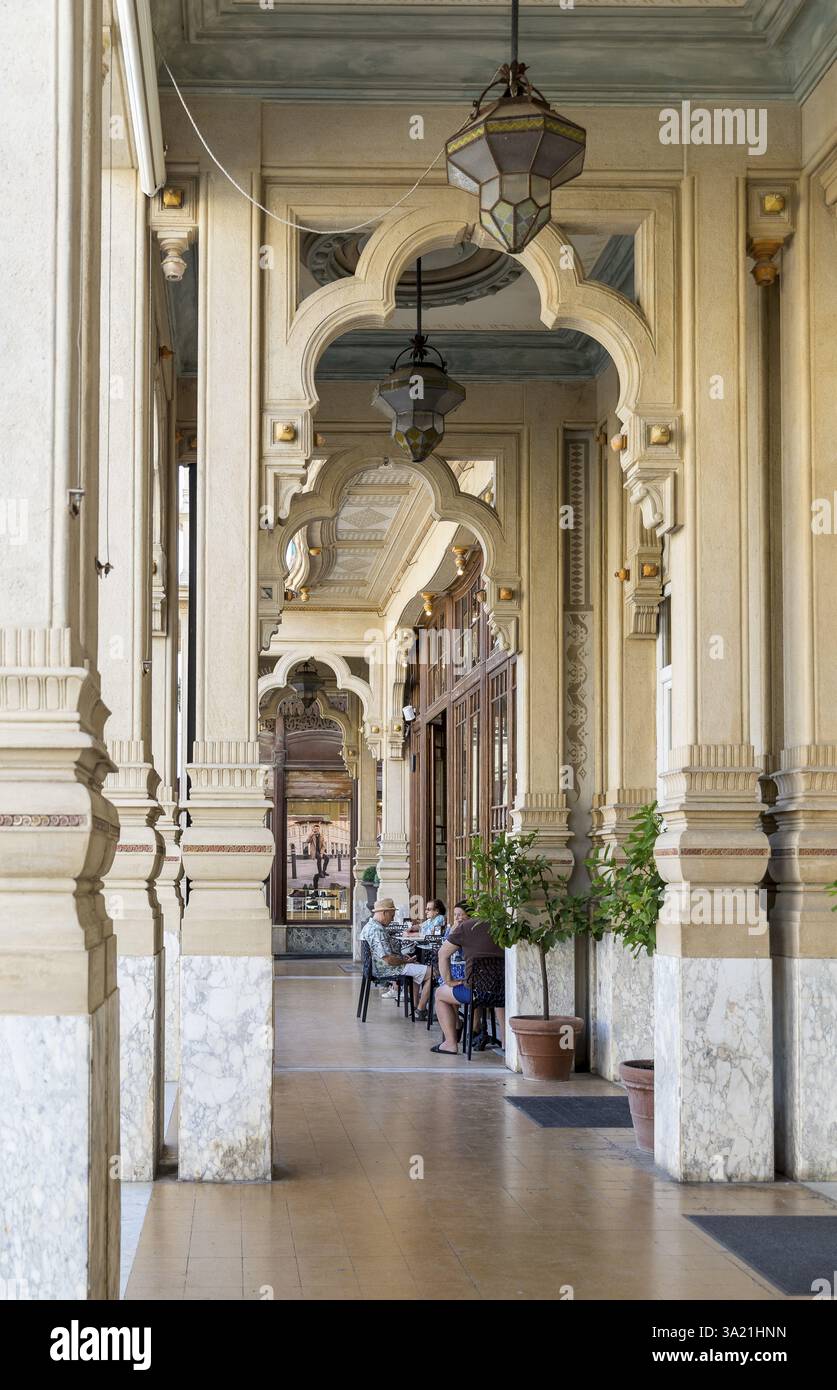 Gran Cafe Margherita pavement cafe on the promenade of the seaside ...