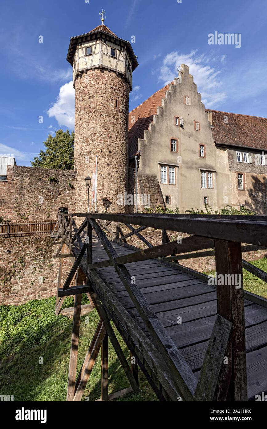 Thieves' tower with wooden bridge over the moat, moat, dungeon and ...