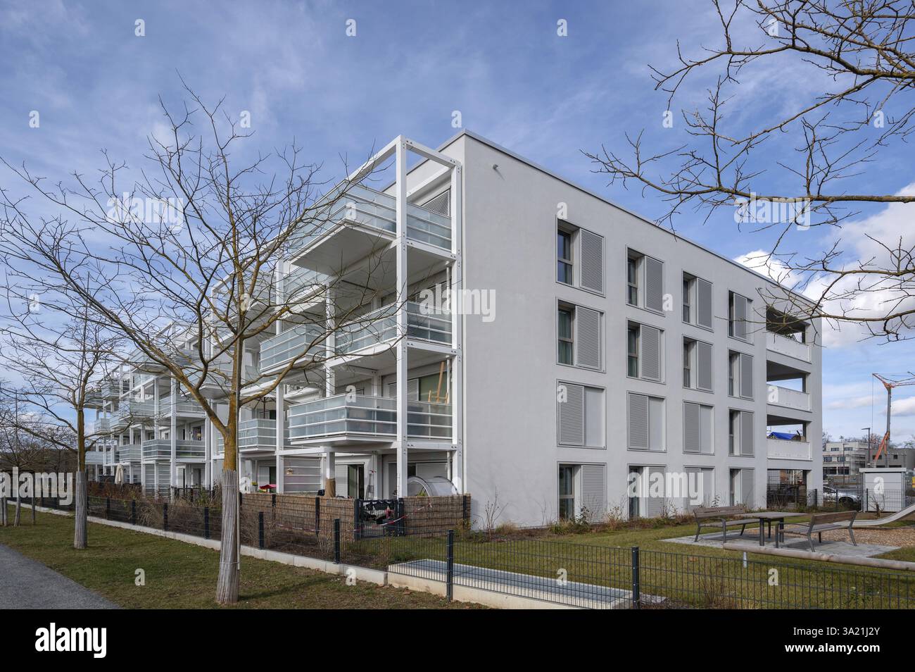 Modern residential buildings in the new Hubland residential area, built ...