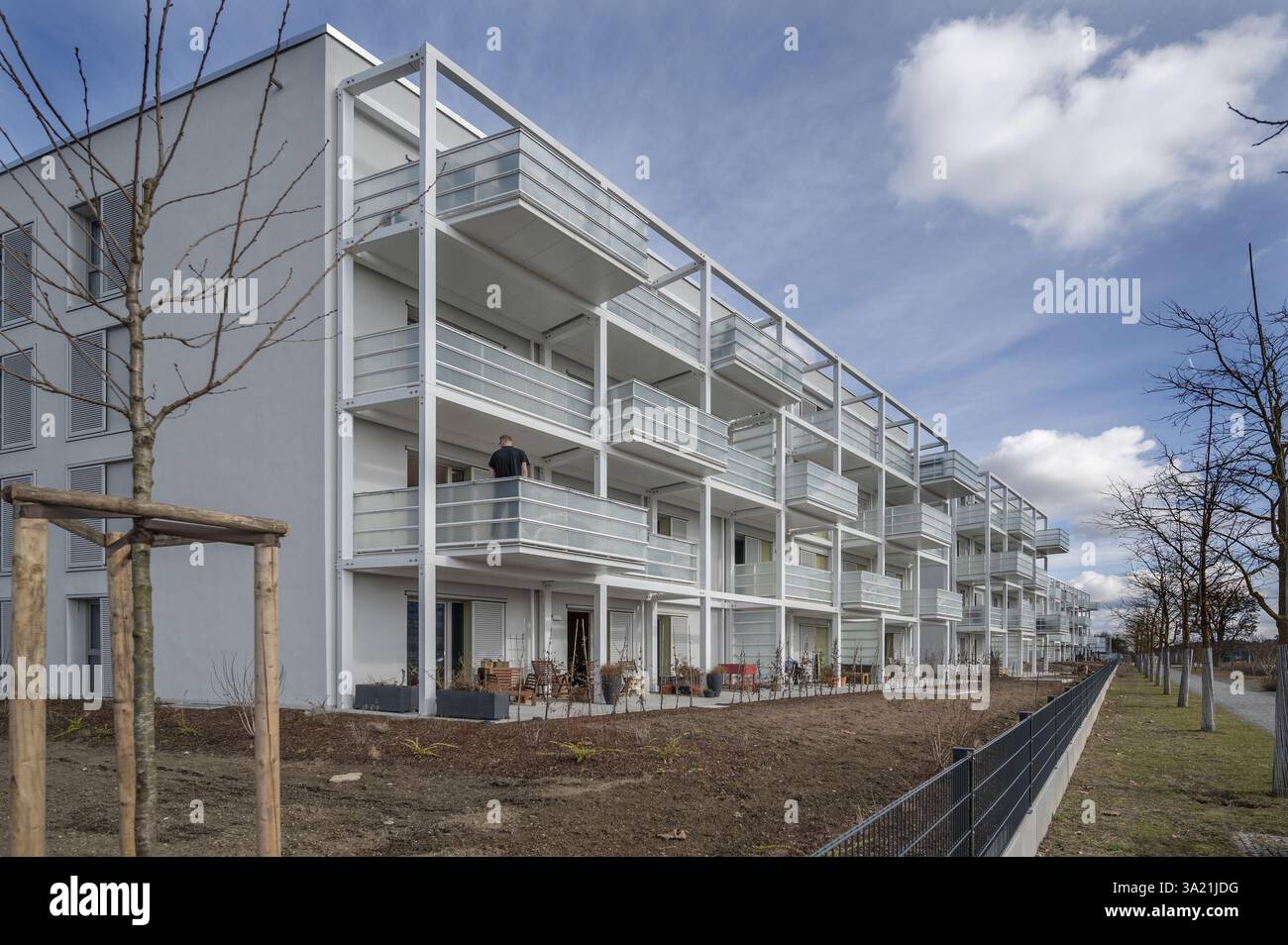 Modern residential buildings in the new Hubland residential area, built ...