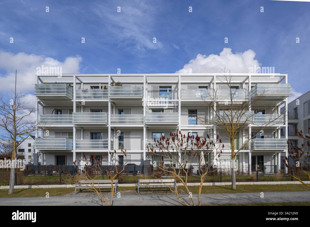 Modern residential building in the new Hubland residential area, built ...