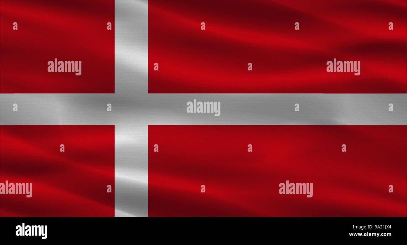 Danish flag with fabric texture. Realistic flag of Denmark waving Stock ...