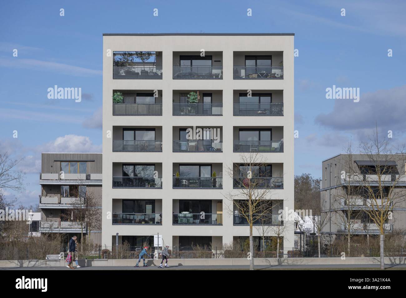 Modern residential building in the new Hubland residential area, built ...