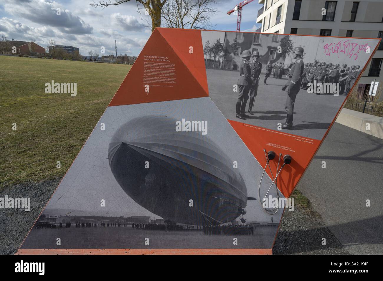 Information board on the site of the former Leighton Barracks of the ...