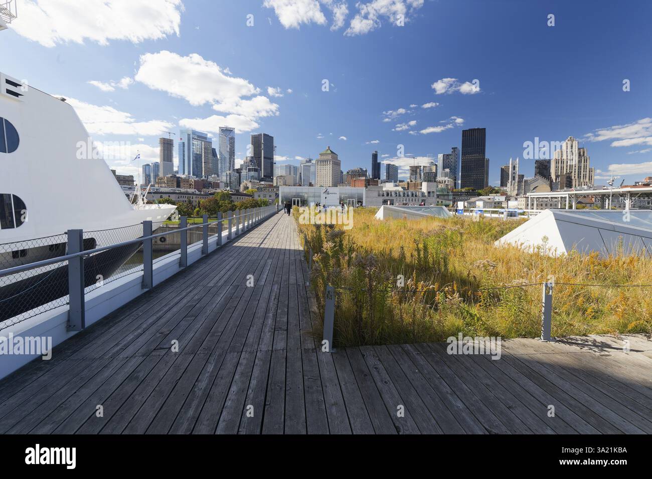 View on the city from the cruise ship terminal, Old Port, Montreal ...