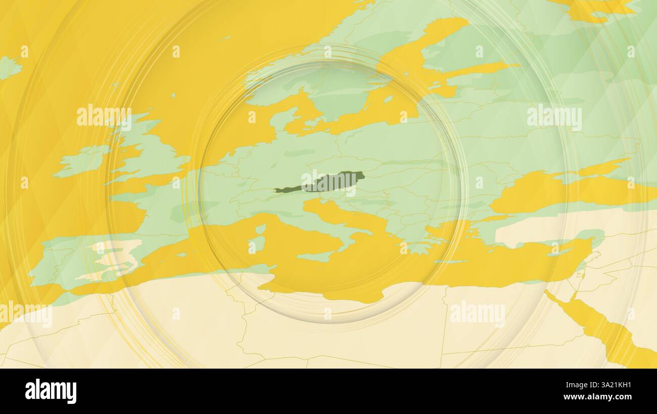 Abstract Map of Austria and Surrounding Regions with Circular Patterns ...