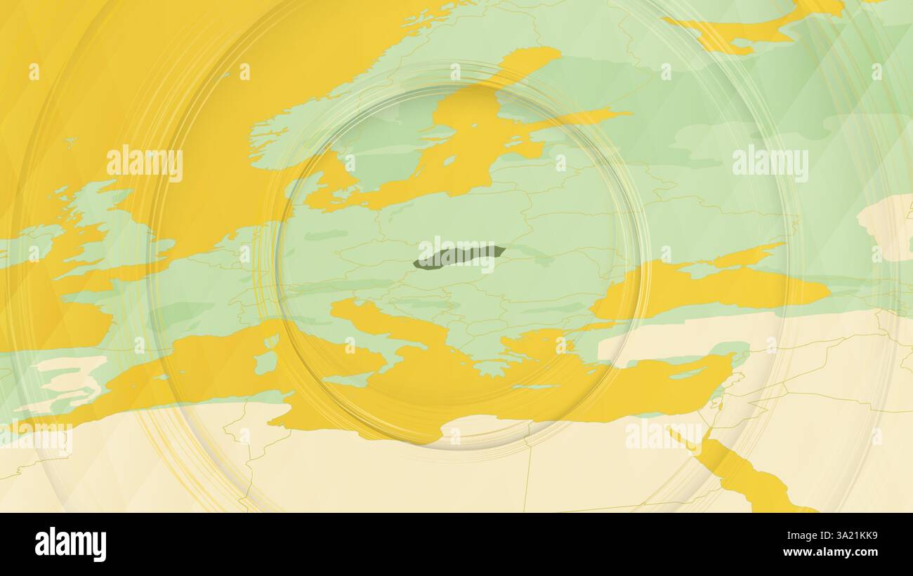 Abstract Map Of Slovakia And Surrounding Regions With Circular Patterns