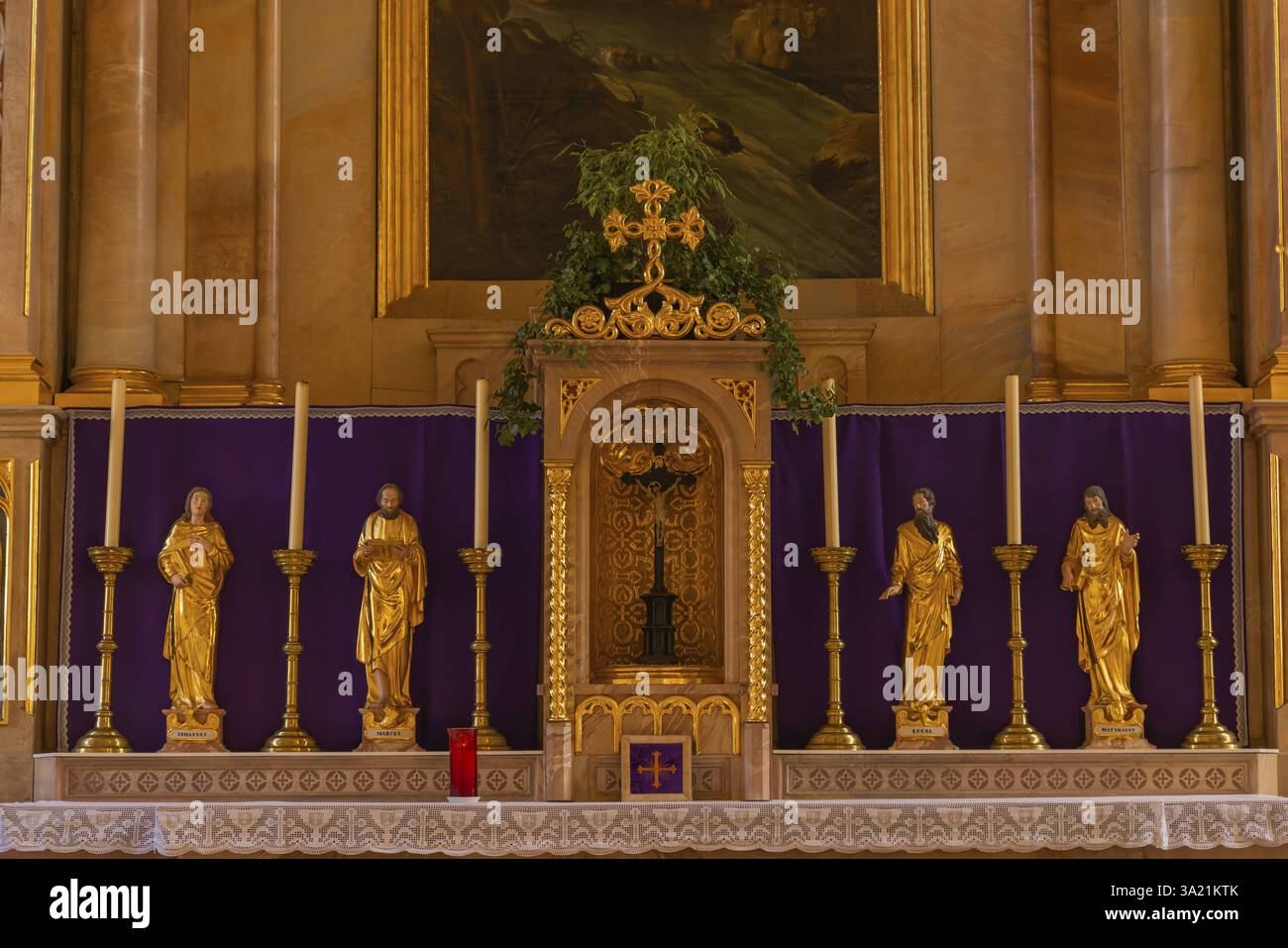Catholic parish church, Walchsee, St John the Baptist, altar Stock ...