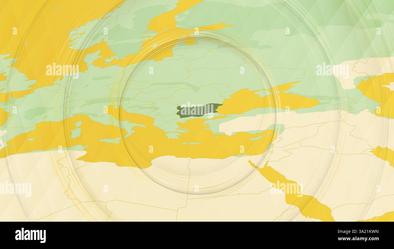 Abstract Map of Bulgaria and Surrounding Regions with Circular Patterns ...