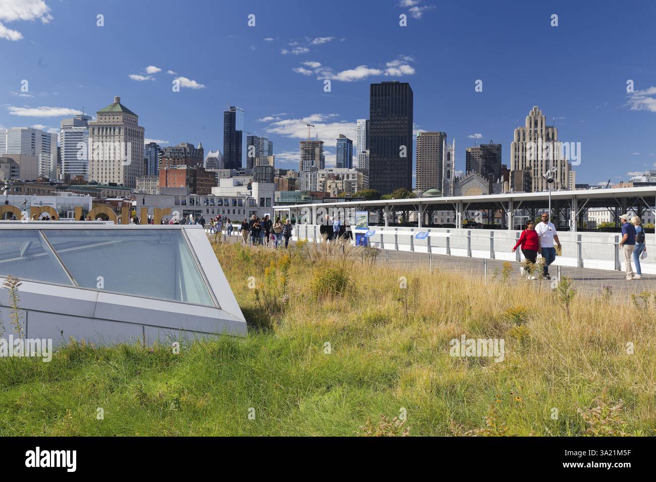 View on the city from the cruise ship terminal, Old Port, Montreal ...