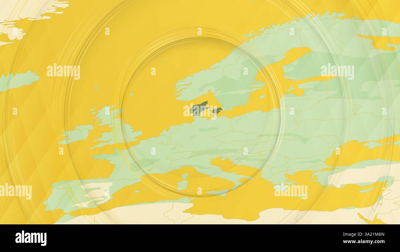 Abstract Map of Denmark and Surrounding Regions with Circular Patterns. Vibrant Abstract Map ...