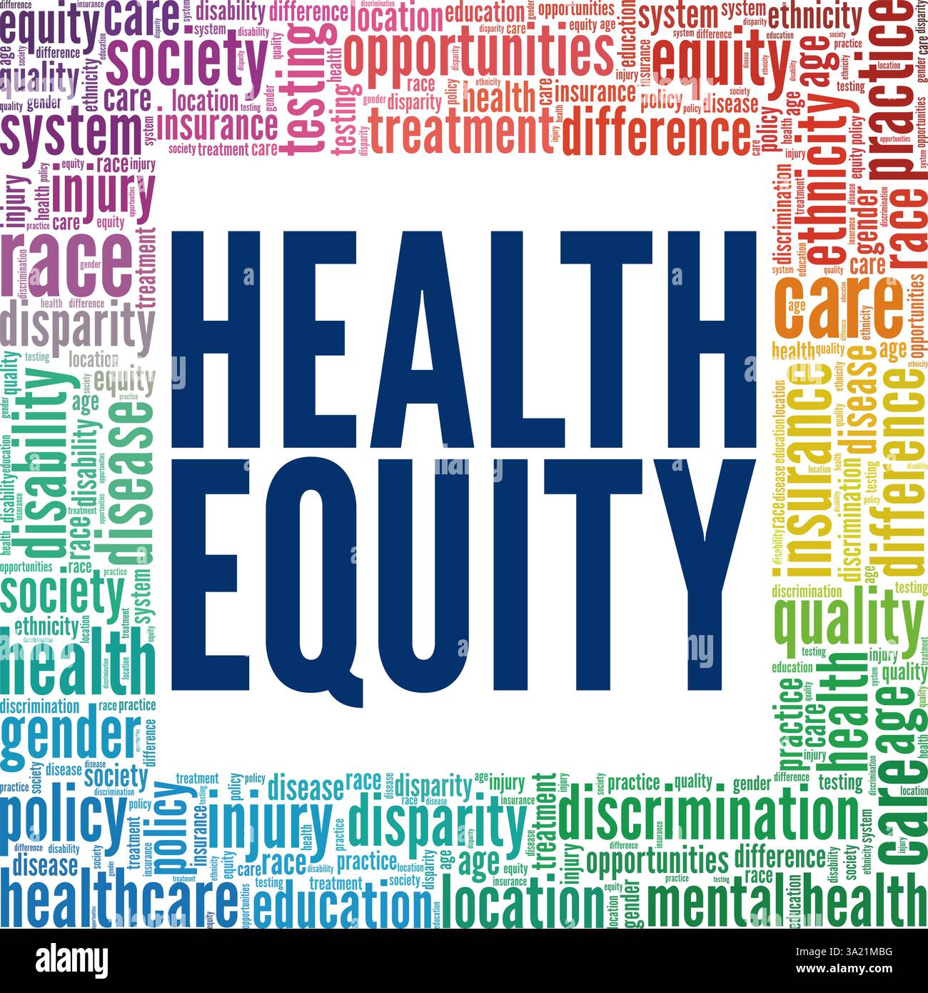 Health Equity word cloud conceptual design isolated on white background ...