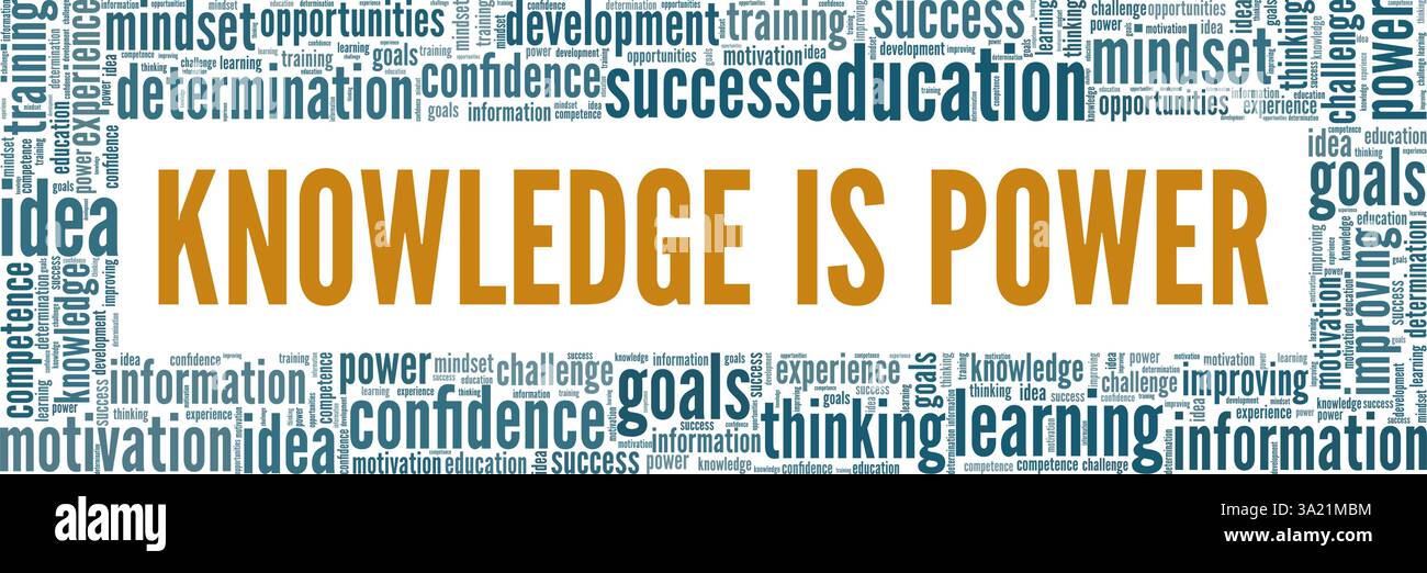 Knowledge is Power word cloud conceptual design isolated on white ...