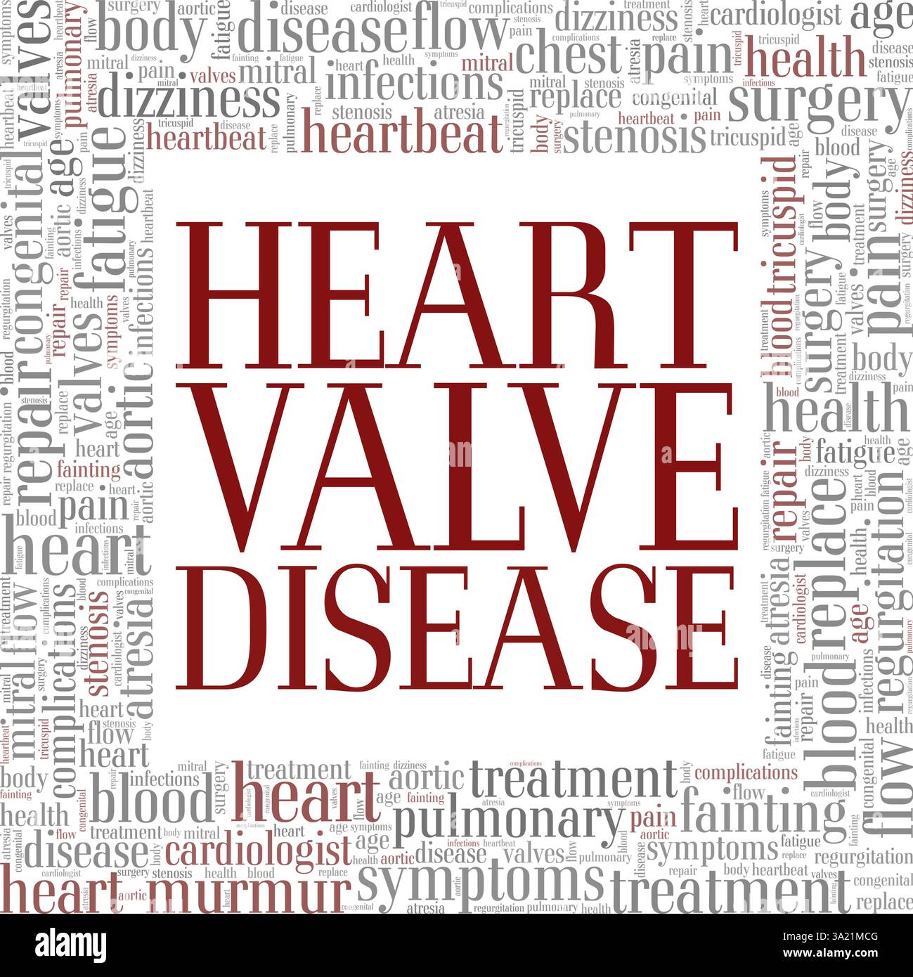 Heart Valve Disease word cloud conceptual design isolated on white ...