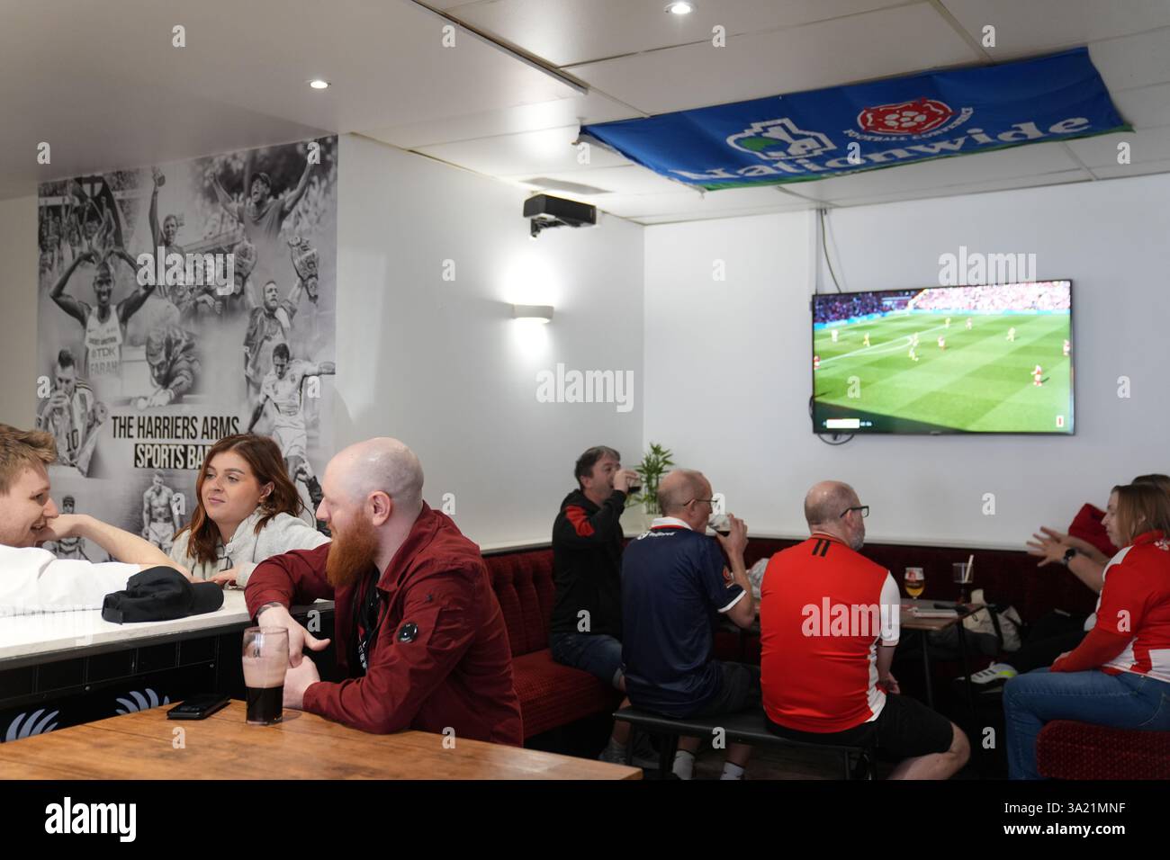 Fans in the Harriers Arms before the Vanarama National League match at ...