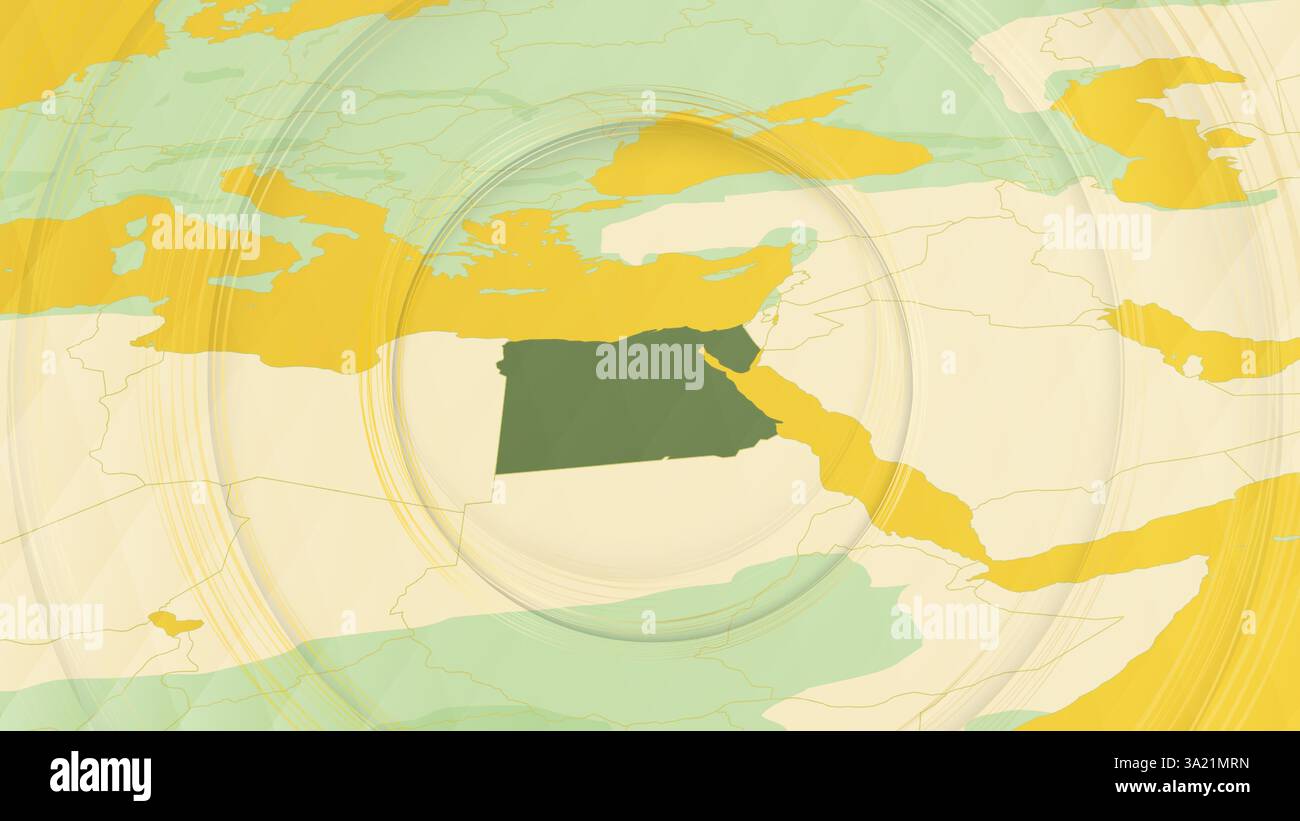 Abstract Map of Egypt and Surrounding Regions with Circular Patterns. Vibrant Abstract Map Stock ...
