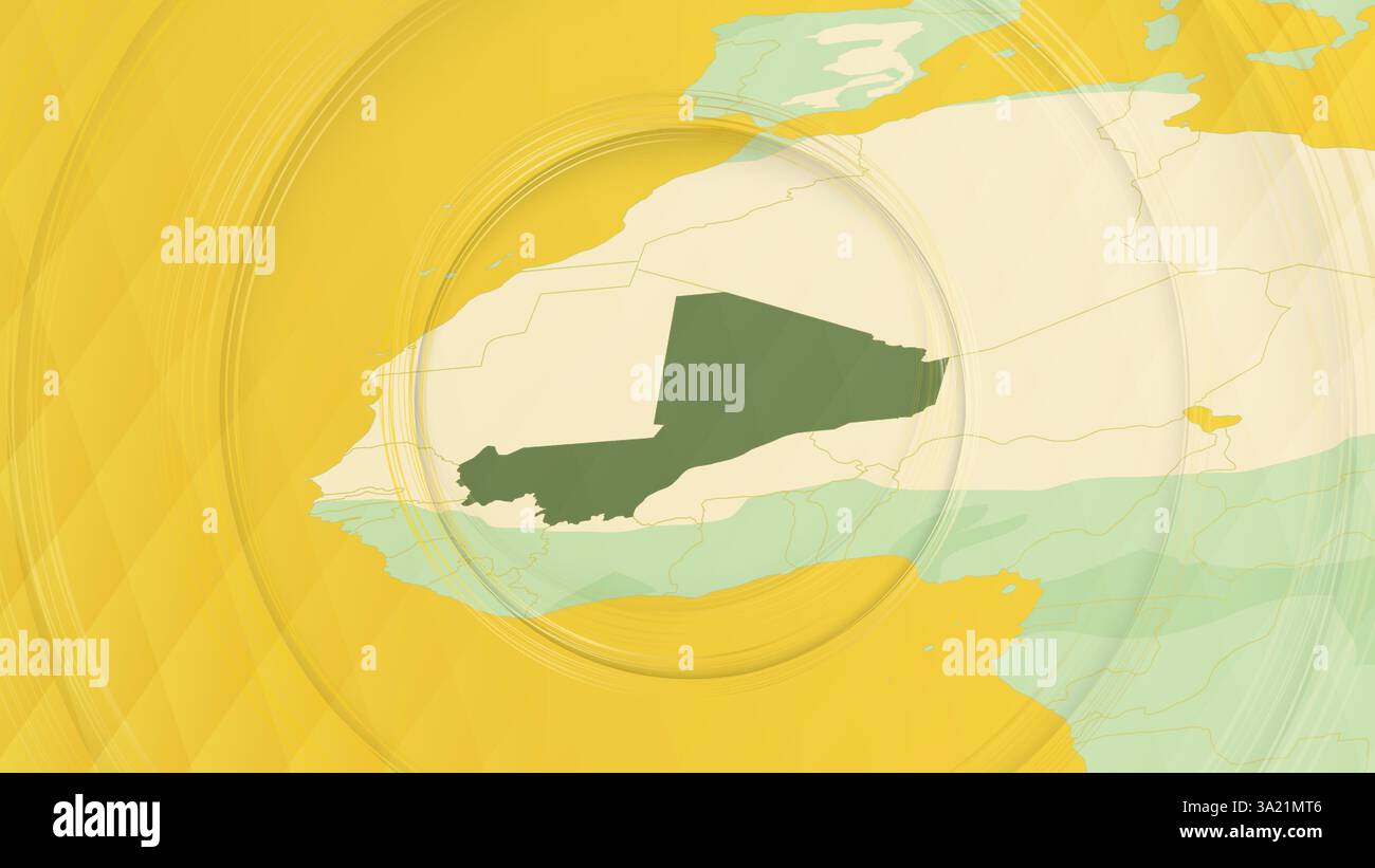 Abstract Map of Mali and Surrounding Regions with Circular Patterns. Vibrant Abstract Map Stock ...