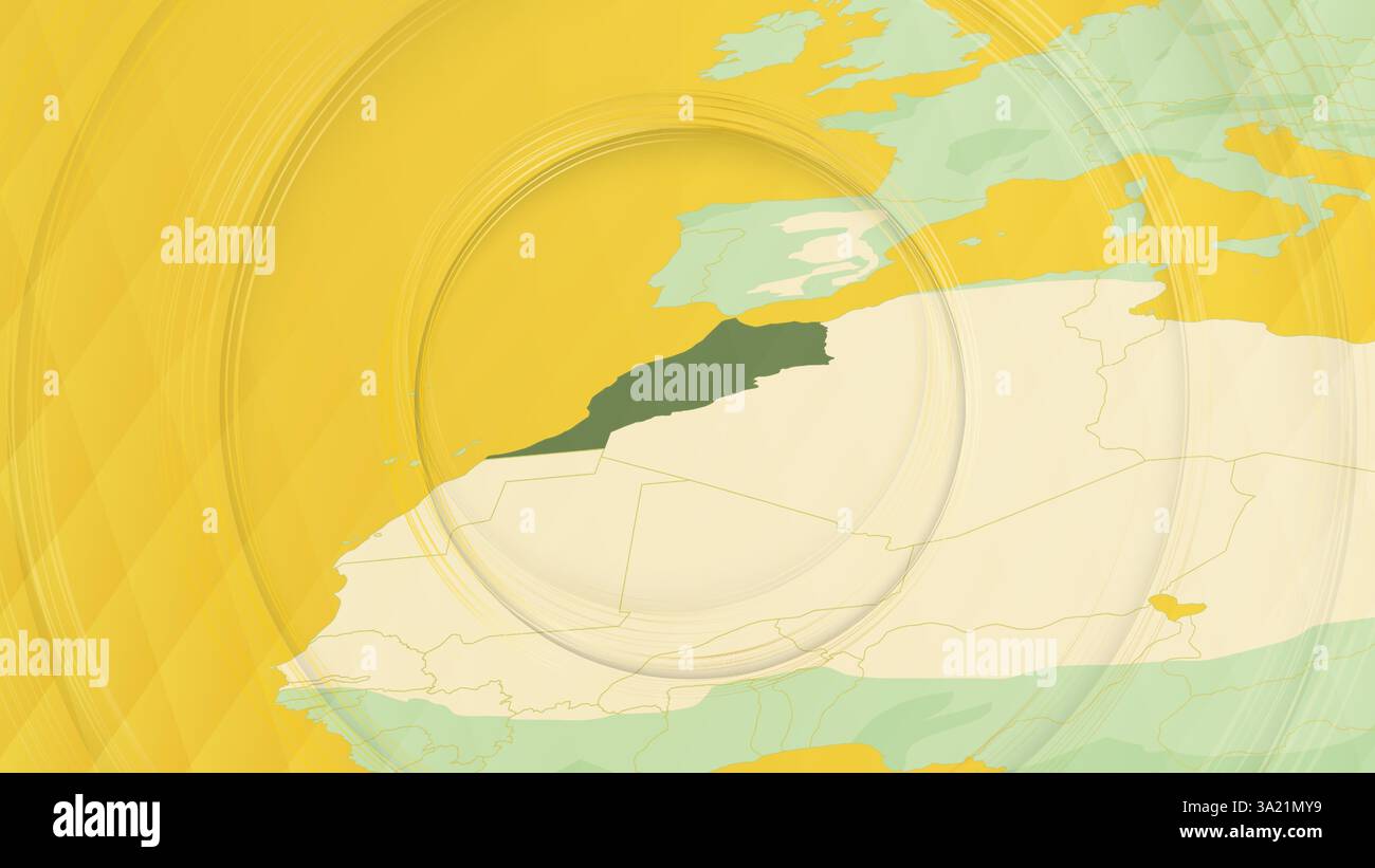 Abstract Map of Morocco and Surrounding Regions with Circular Patterns. Vibrant Abstract Map ...