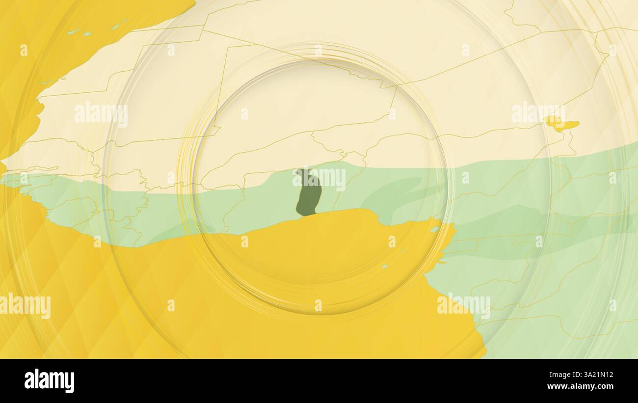 Abstract Map of Togo and Surrounding Regions with Circular Patterns. Vibrant Abstract Map Stock ...
