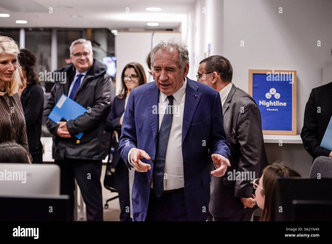 Paris, France. 10th Mar, 2025. Meeting with civic service volunteers at ...